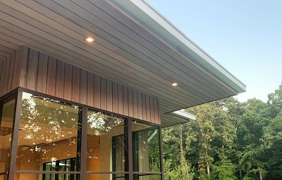 Vertical Ipe Wood Rainscreen Rocks Tennessee Home